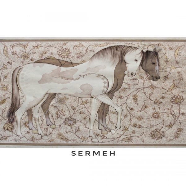 Iranian miniature (Negargari),"Horses" By Amir Tahmasbi | Sermeh
